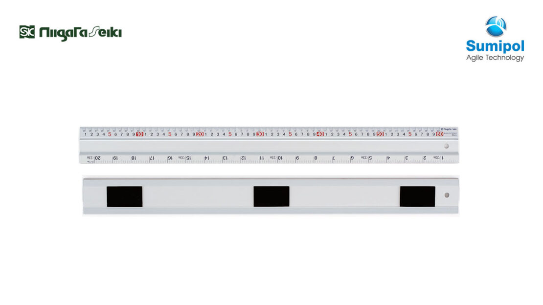 ALUMINUM SAFETY CUTTING RULER KAIDAN - Colored numbers and graduations ...