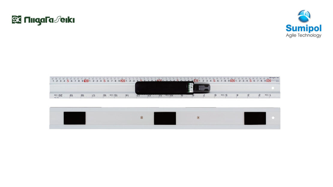 ALUMINUM SAFETY CUTTING RULER KAIDAN WITH HANDLE - Sumipol