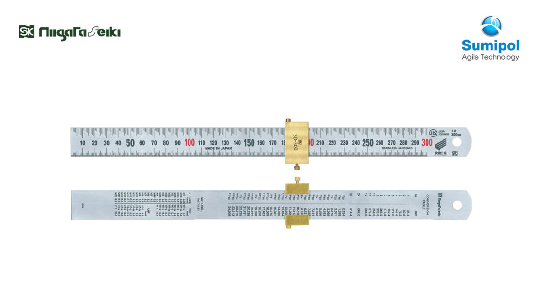 STAINLESS STEEL RULER KAIDAN WITH RULER STOPPER - Sumipol
